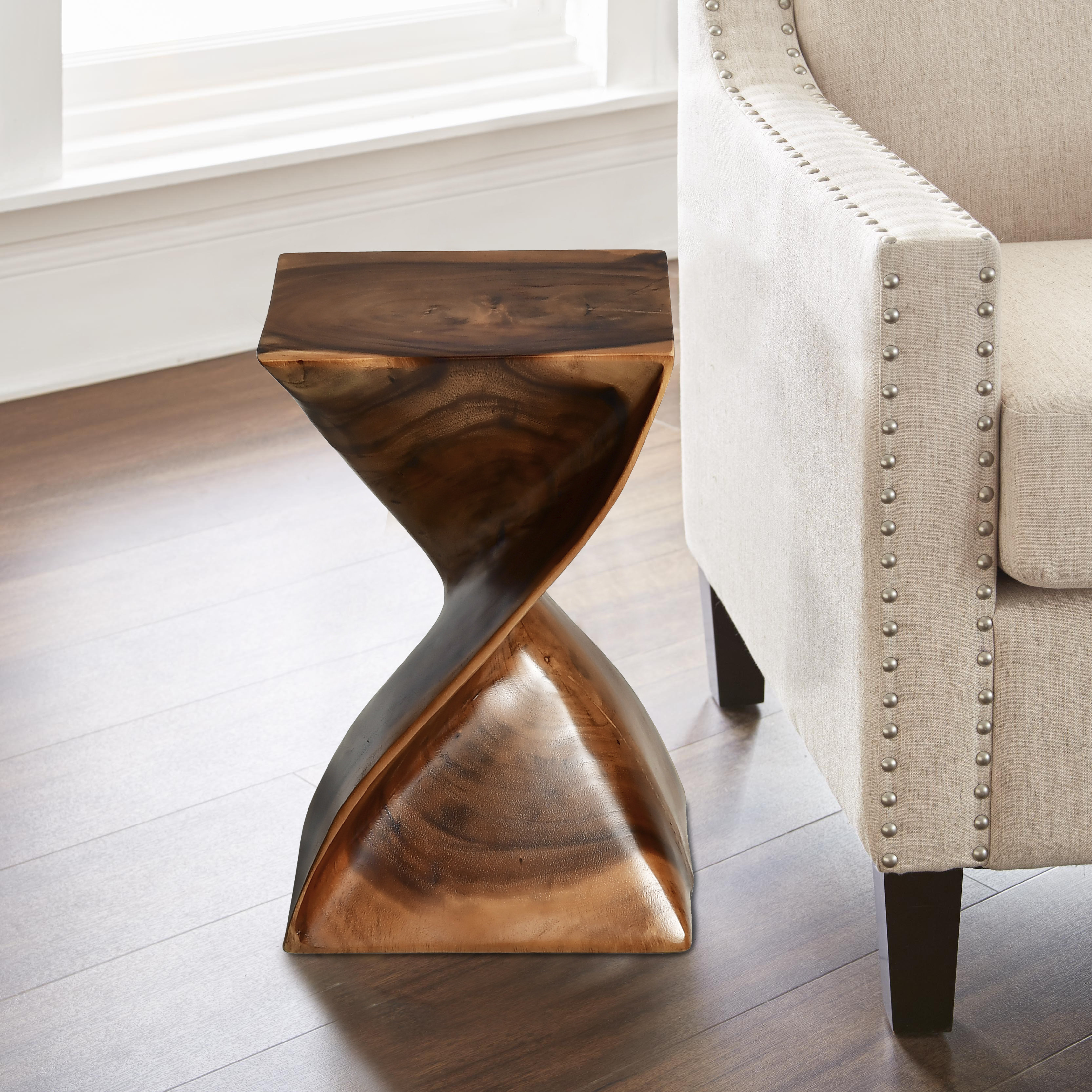 Kelly Clarkson Home Trumbull Solid Wood Tree Stump End Table & Reviews ...