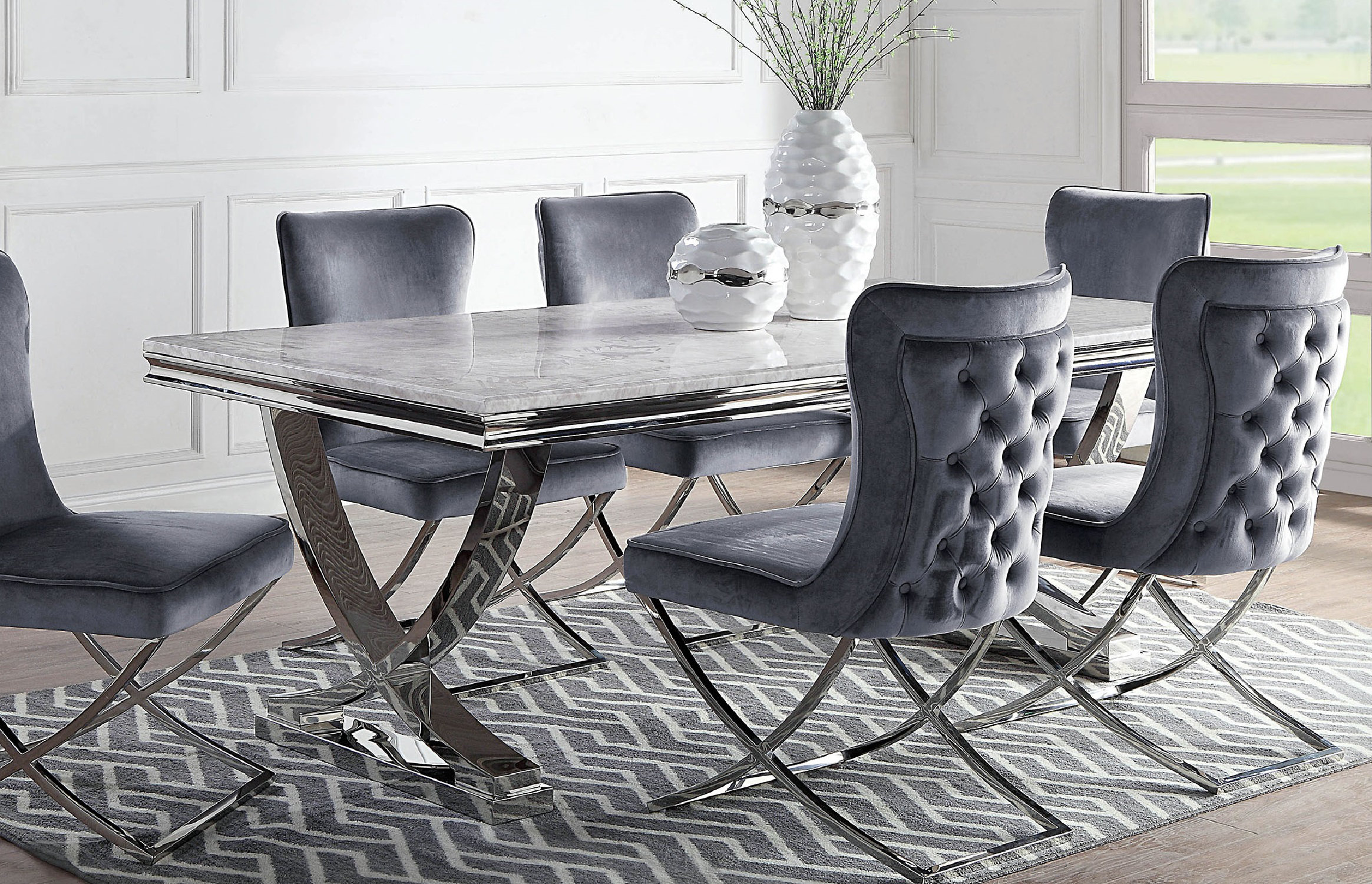 Rosdorf Park Elisabeta 78'' Pedestal Dining Table | Wayfair