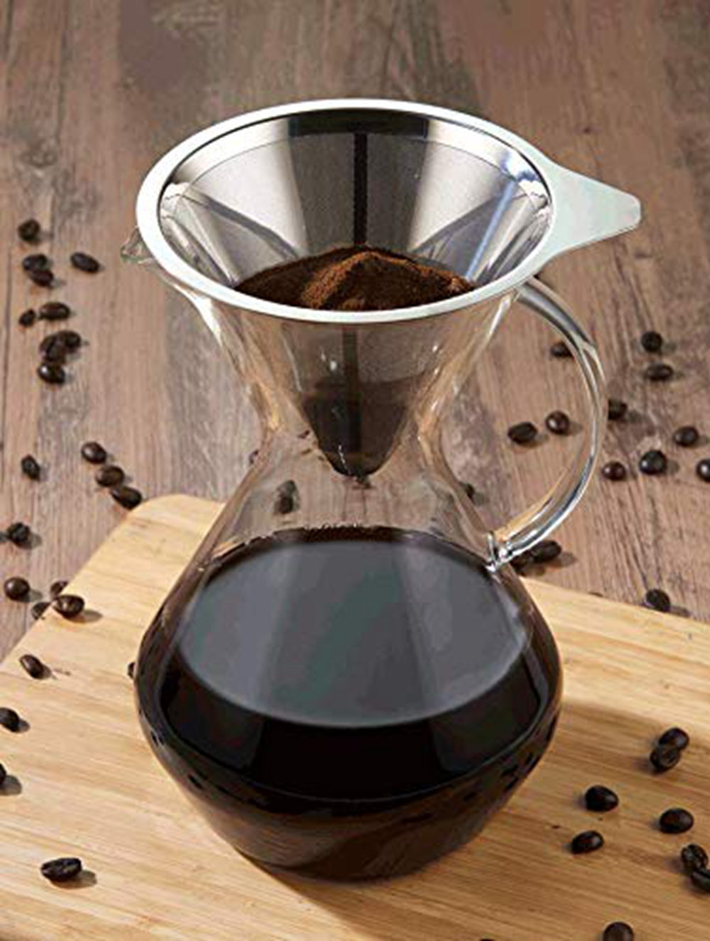 Modern Depo Glass Coffee Maker Pour Over 34 Ounce/ 1000ml With Coffee ...