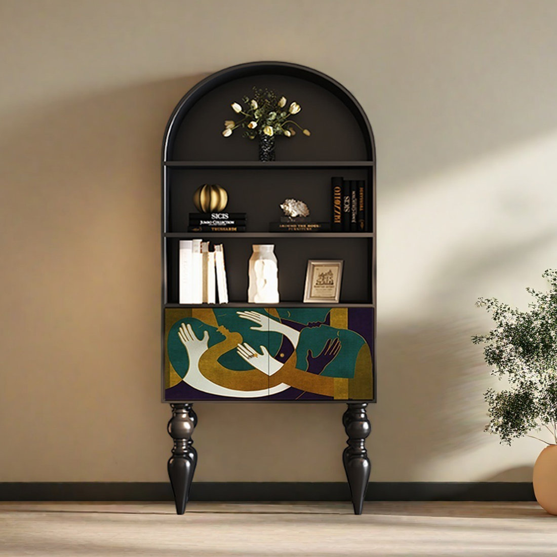 interanest Art abstract design multi-functional bookcase | Wayfair