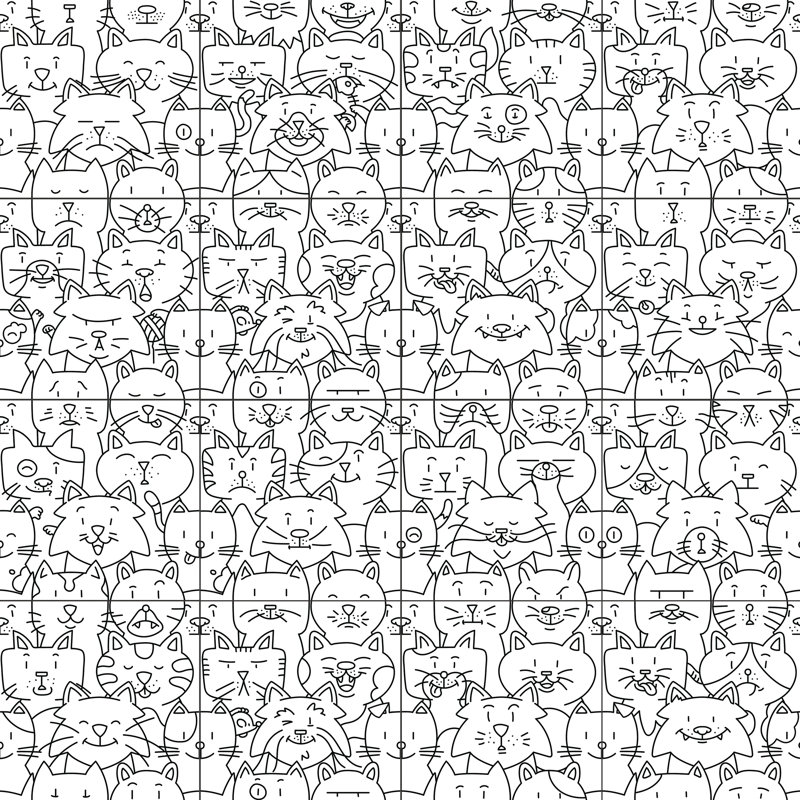 Merola Tile Oh My Cat 10" x 10" Porcelain Patterned Wall & Floor Tile ...