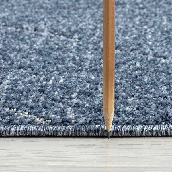 Union Rustic Aavin Performance Blue/Gray Rug & Reviews | Wayfair