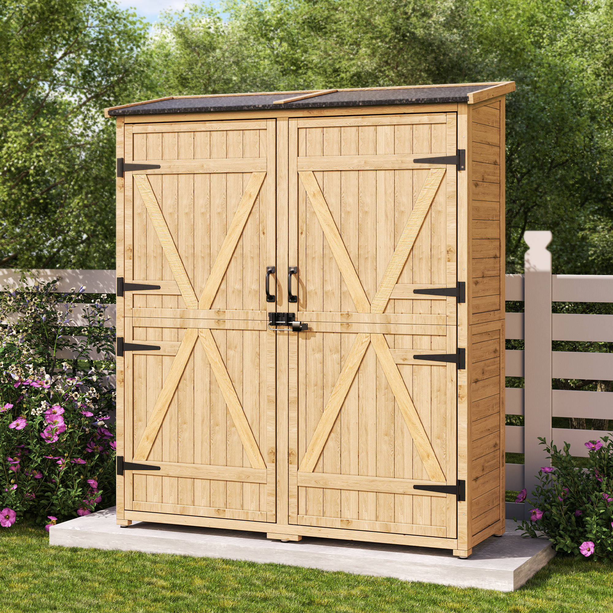 Asofer 4 ft. W x 1 ft. D Solid Wood Tool Shed & Reviews | Wayfair