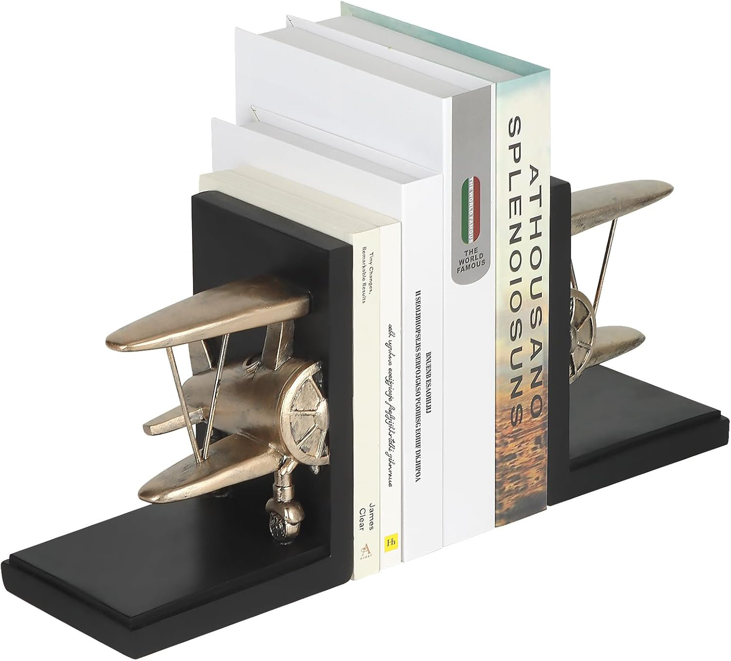 AMIPOR Airplane Decor Pilot Gifts For Men,Airplane Propeller Bookends ...