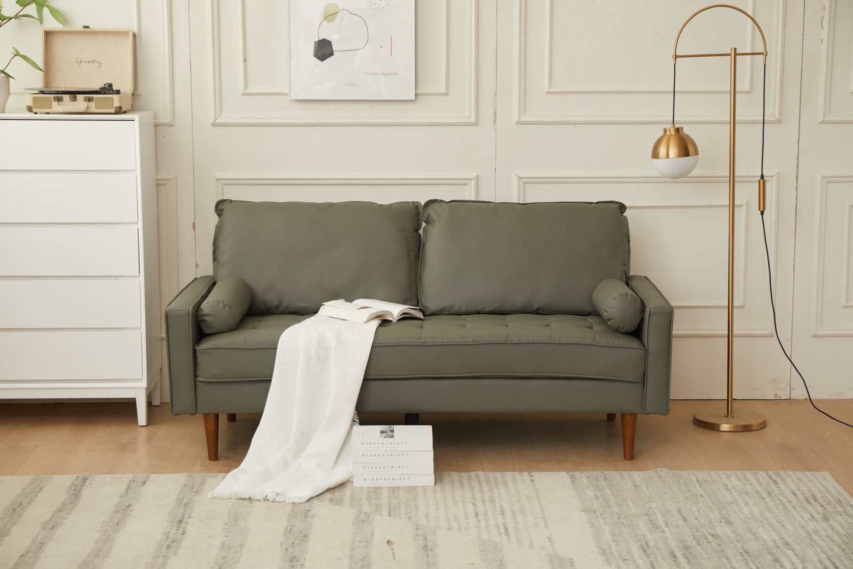George Oliver Amella 69.68" Faux Leather Square Arm Loveseat & Reviews ...