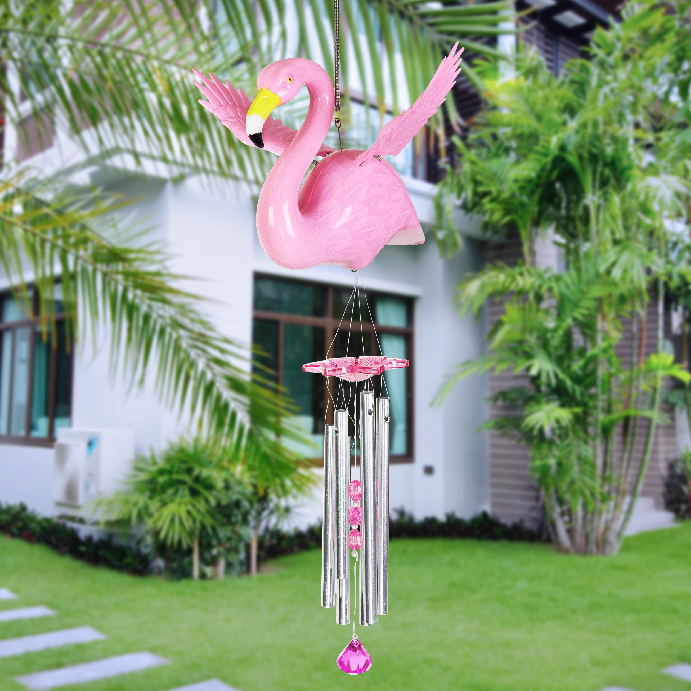 Exhart Large WindyWings Flamingo Wind Chime & Reviews - Wayfair Canada