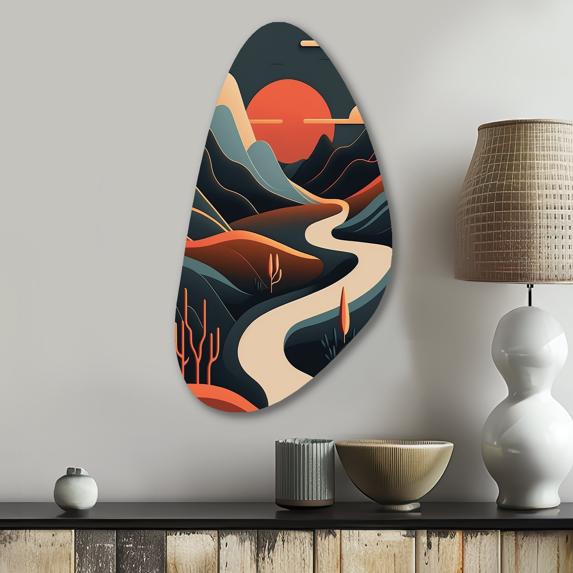 Millwood Pines Pine Tree In Graphic Terra Cotta Mountain Landscape III ...