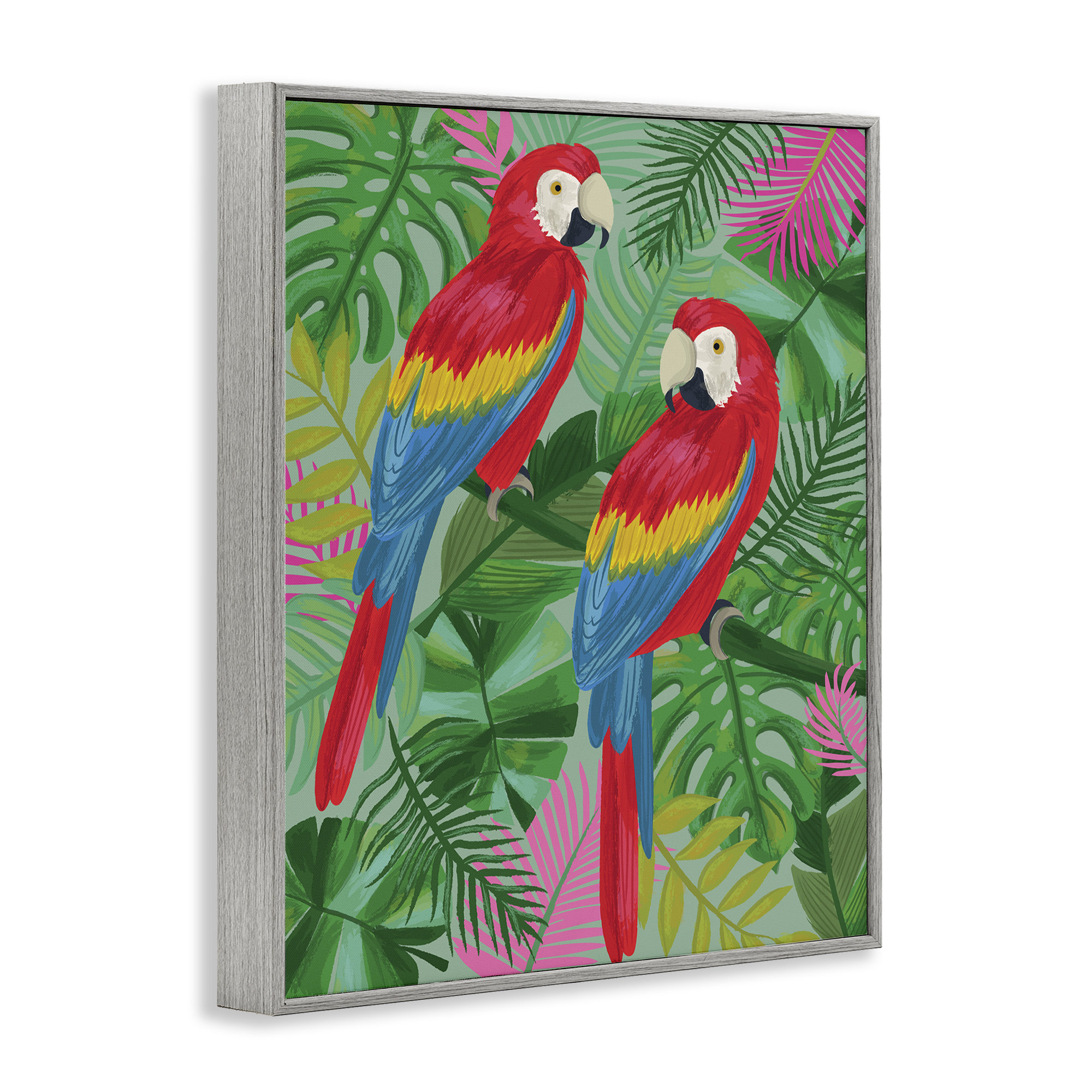 Dakota Fields Pink Paradise Parrots Framed Giclee Art by Lisa Perry ...