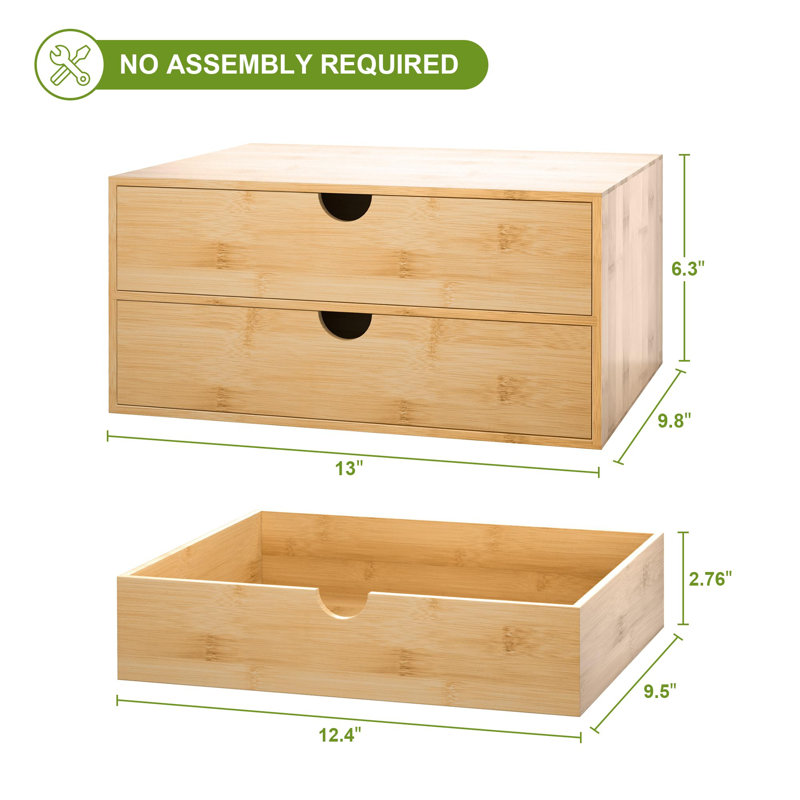 Gracie Oaks Bamboo Desk Drawer Organizer | Wayfair