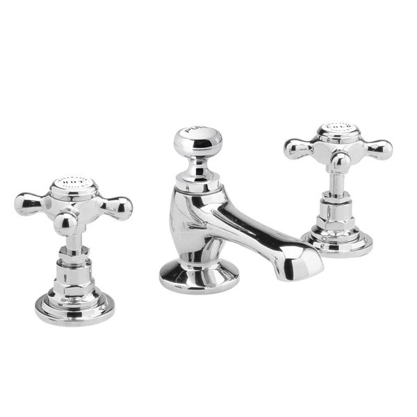 Nuie Solid Brass 3 Hole Deck Pillar Taps with Waste | Wayfair.co.uk
