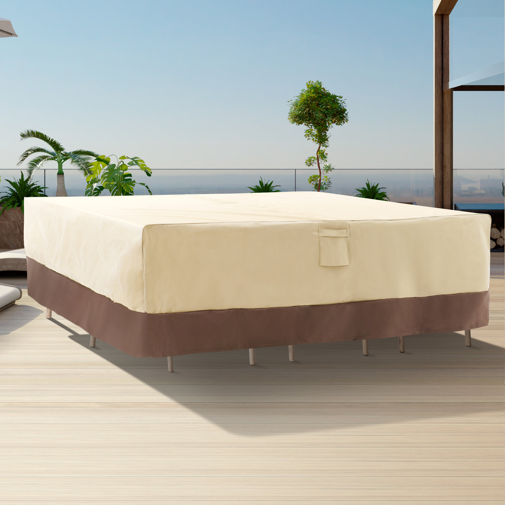 Arlmont & Co. Outdoor Furniture Cover Oxford Fabric Rectangular Table ...