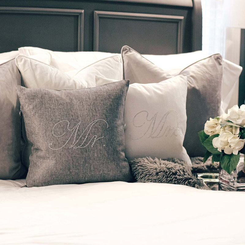 Sparkles Home Mr. & Mrs. Rhinestone Pillow Set | Wayfair