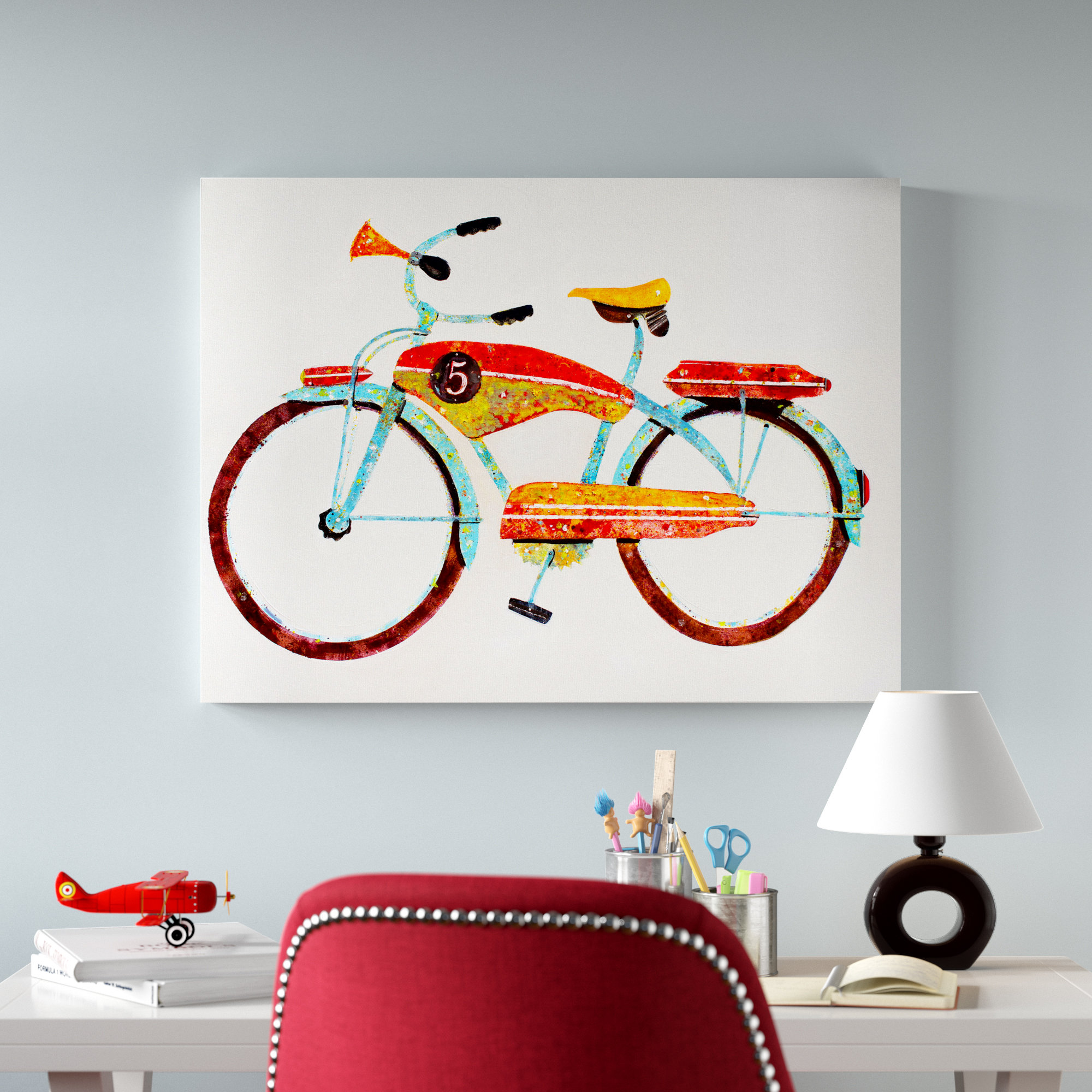 Mason & Marbles Bike No.5 Painting on Canvas | Wayfair