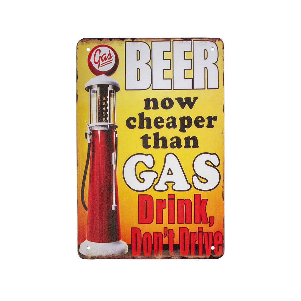 Trinx Novelty Metal Beer Than Cheaper Gas Sign Wall Art Garage Man Cave ...