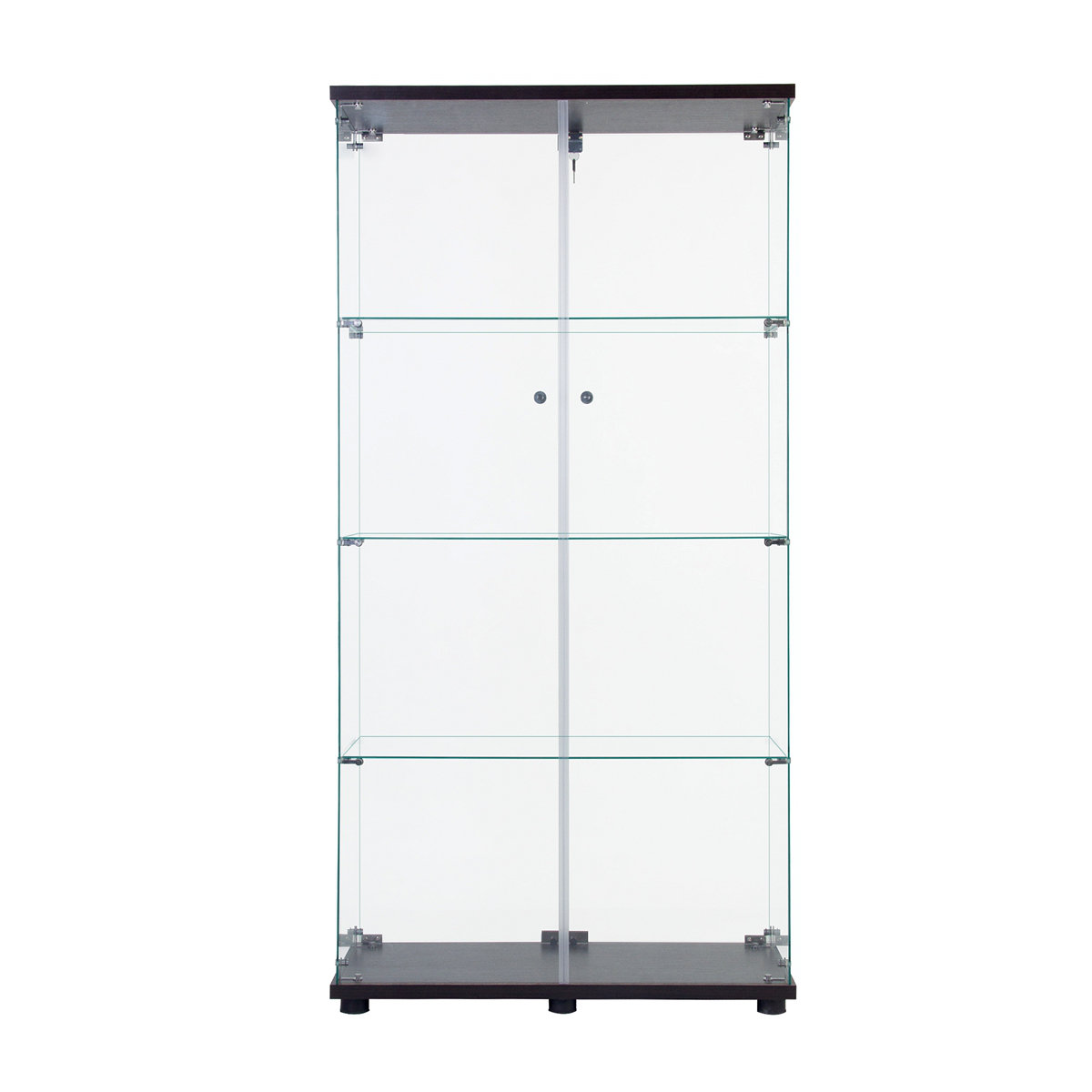Wrought Studio Two Door Glass Cabinet Glass Display Cabinet With 4 ...