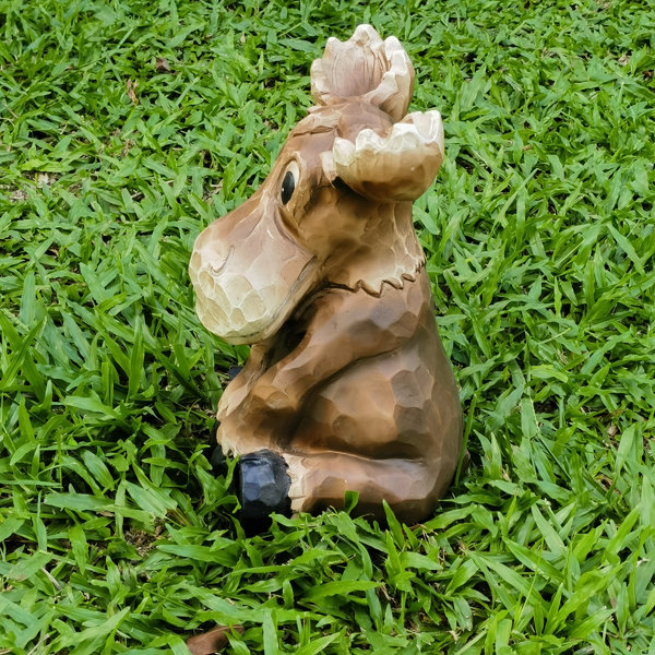 Hi-Line Gift Ltd. Sitting Moose Garden Statue Decor & Reviews | Wayfair