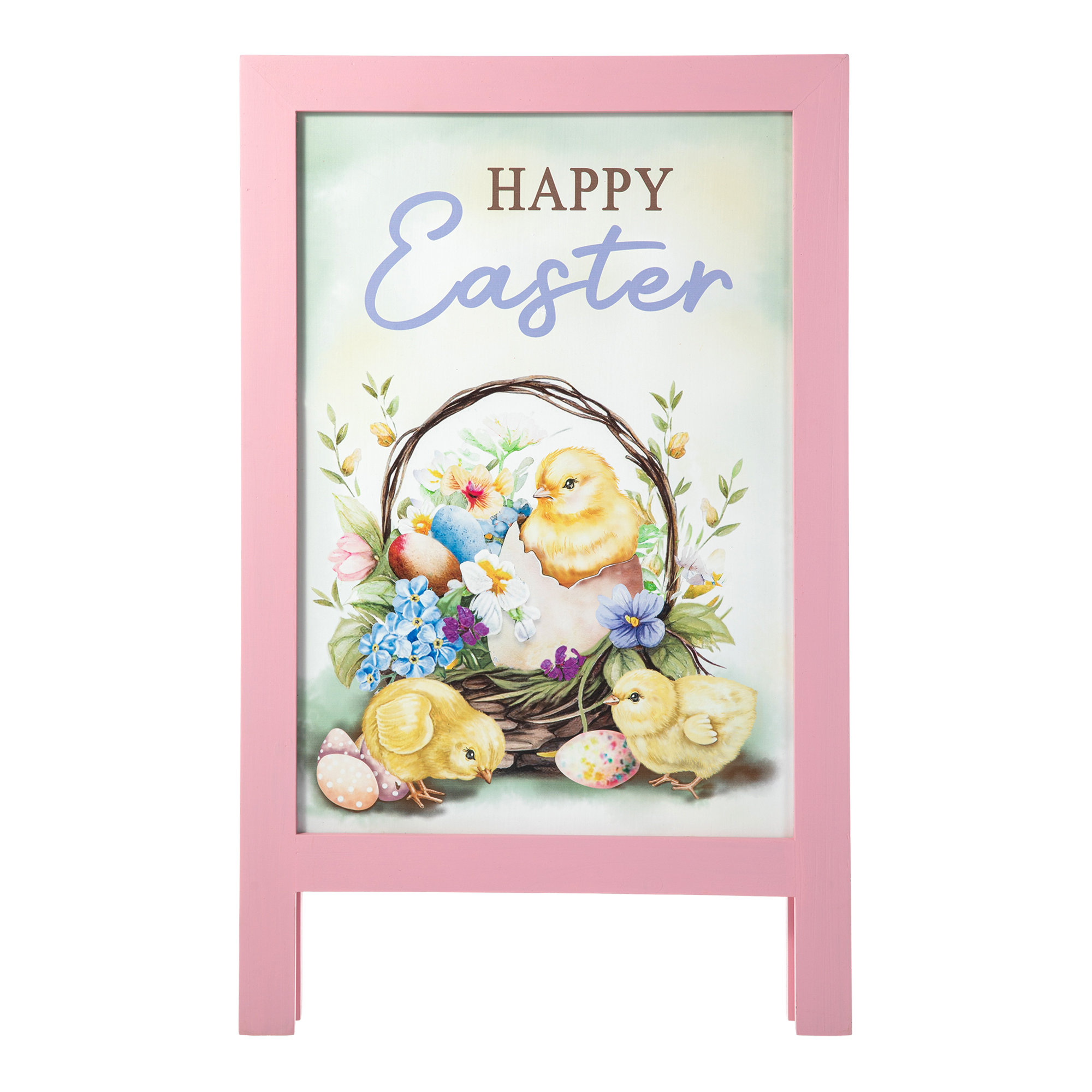 The Holiday Aisle® 24"H Easter Wooden Chicks Easel Porch Sign - Wayfair ...