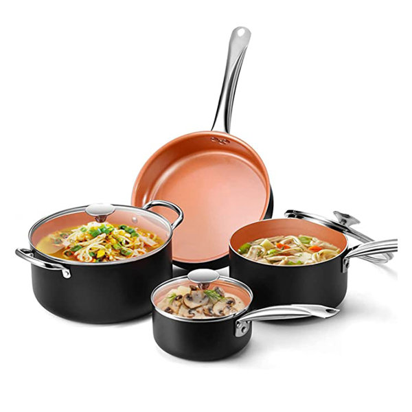CS KOCHSYSTEME 7 - Piece Non-Stick Copper Cookware Set | Wayfair