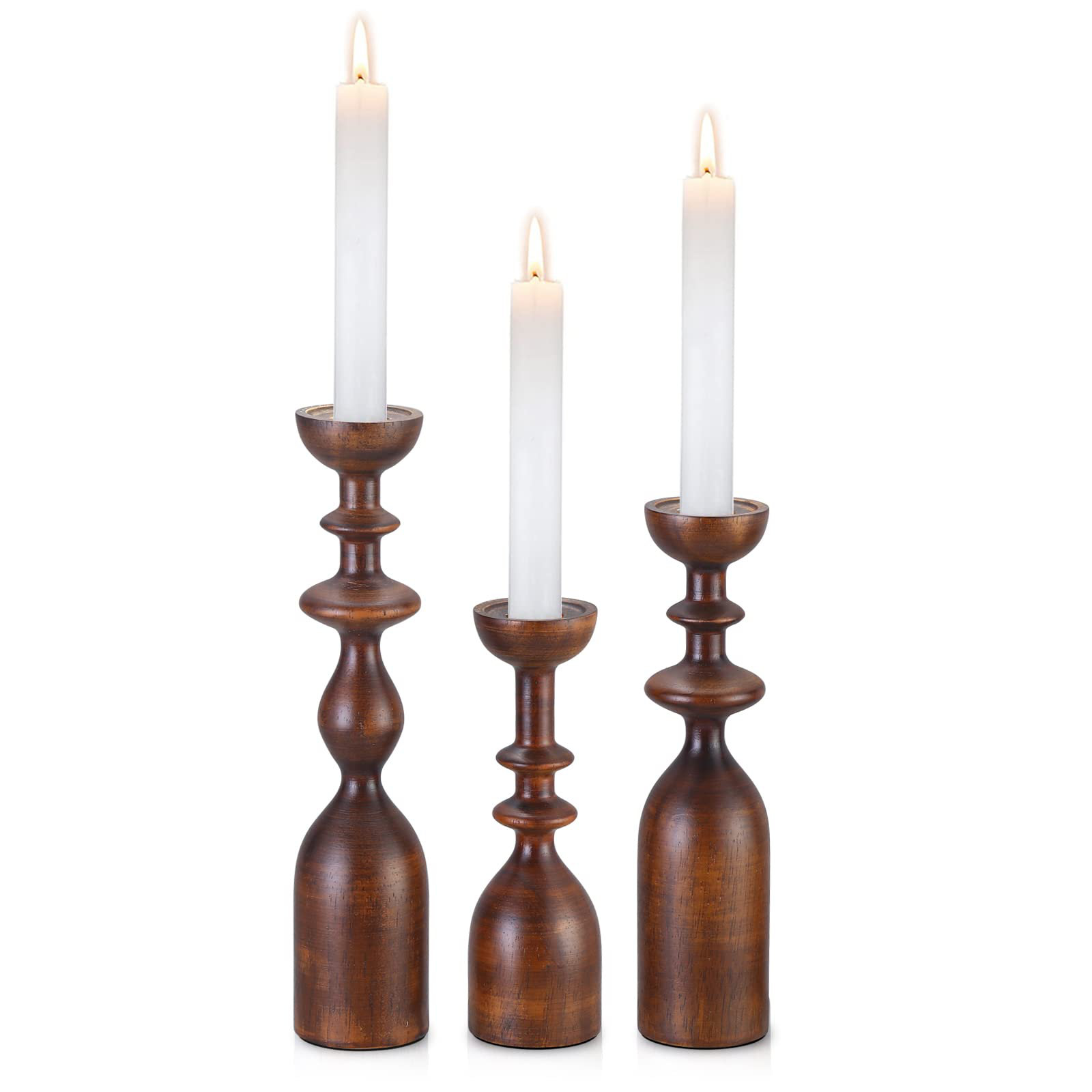 Alcott Hill Candle Holder Wood Candle Holders For Table Centerpiece Candlestick Holders Modern ...