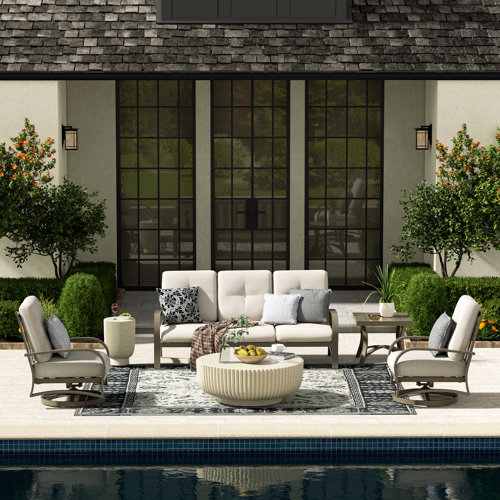 Lark Manor Heroux 4 Pieces Outdoor/indoor Aluminum Patio Swivel ...