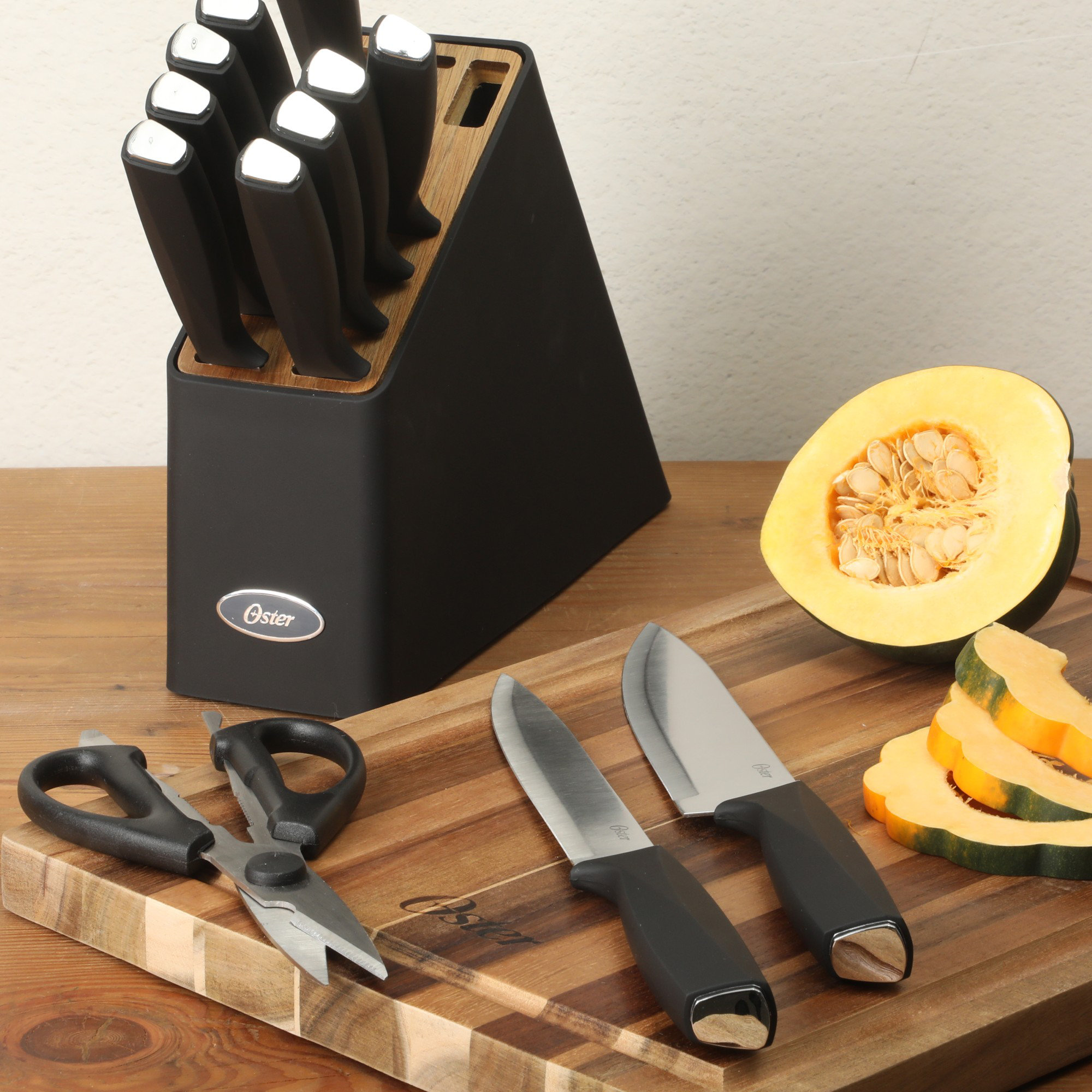 Oster Brixen 13 Piece High Carbon Stainless Steel Kitchen Cutlery Knife ...