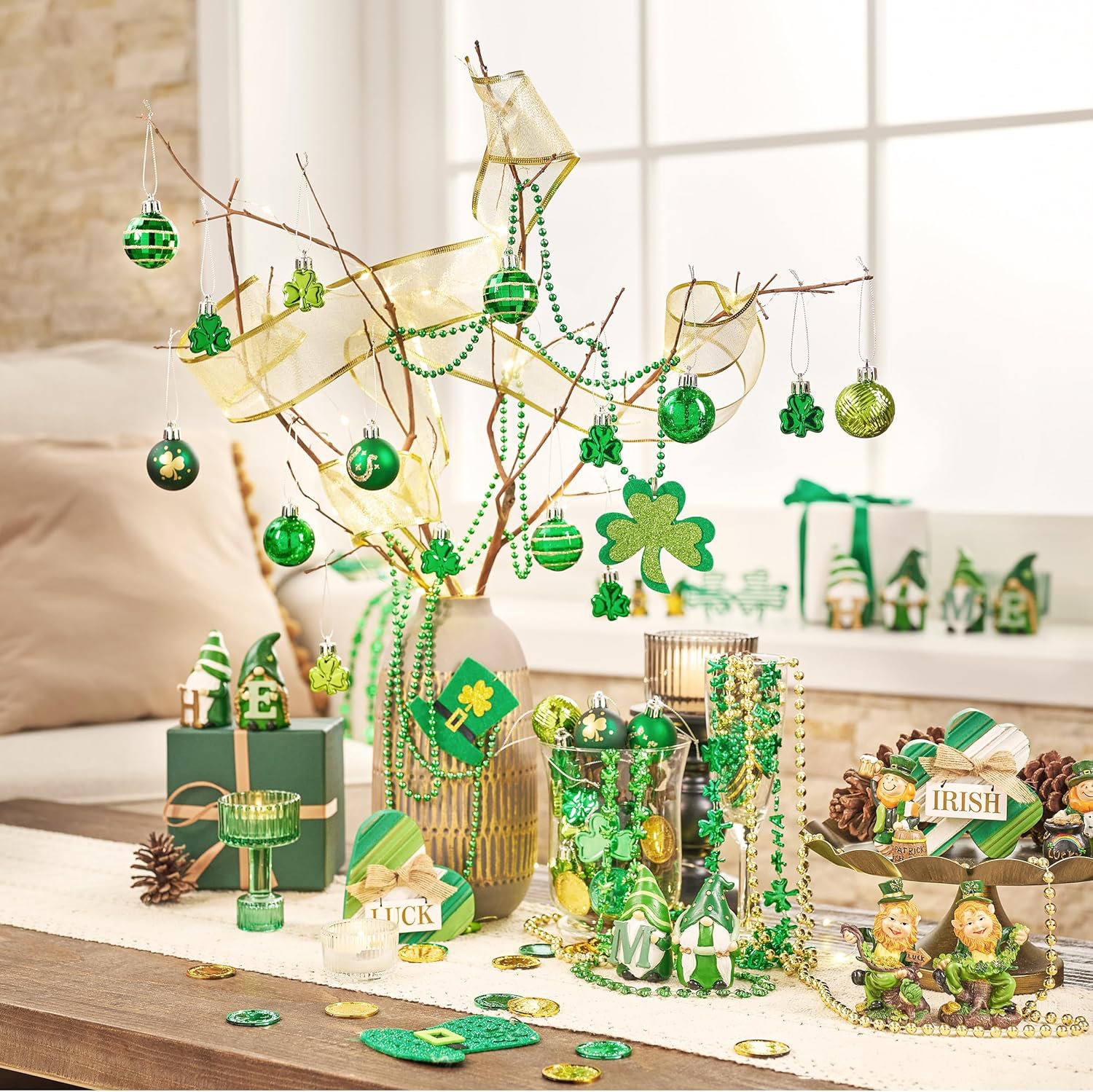 Valery Madelyn St Patricks Day Decorations Shamrock Tree Ornament Set ...