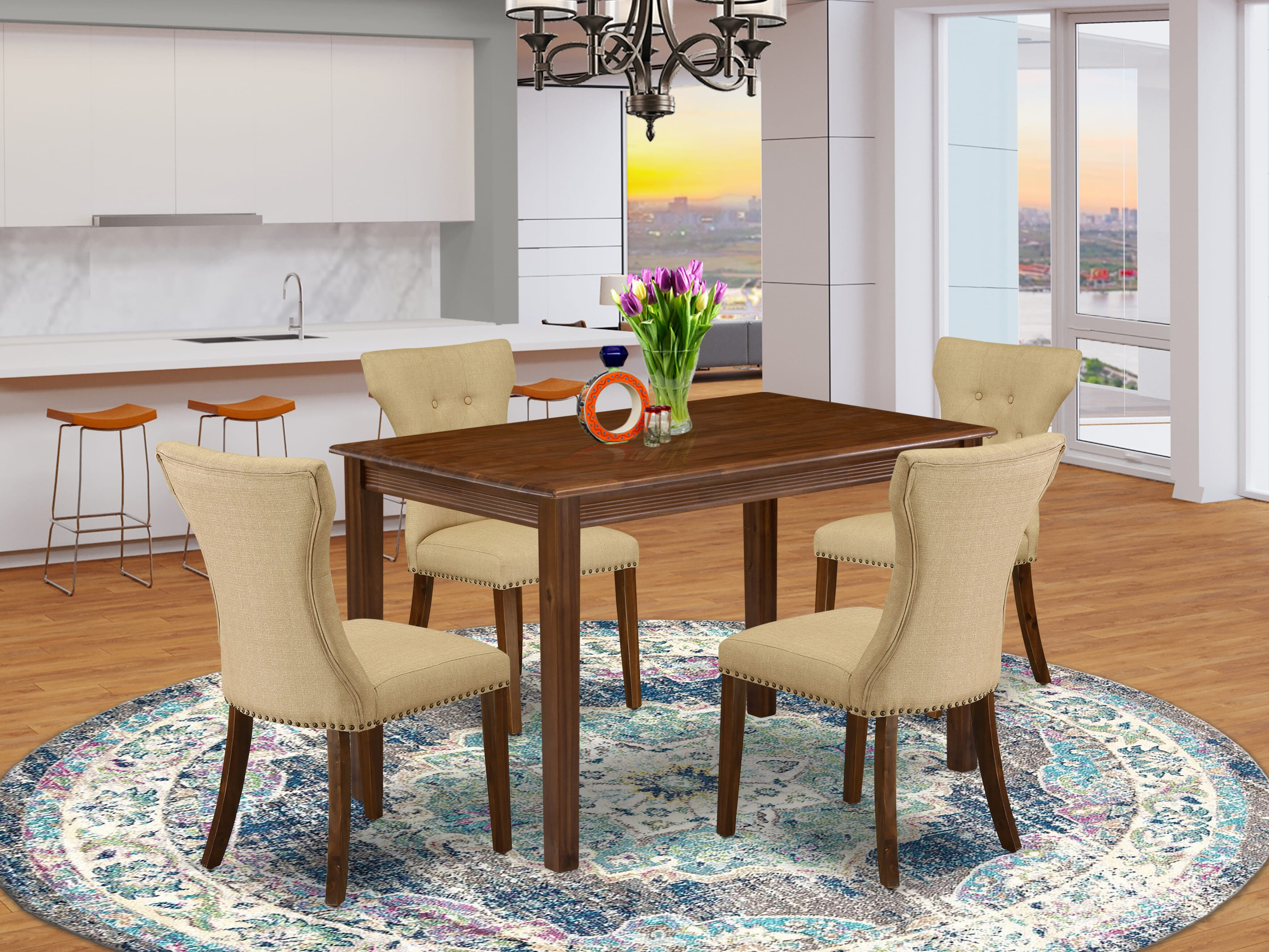 Red Barrel Studio® 5 Pc Dining Table Set Contains a Rectangle Table and ...