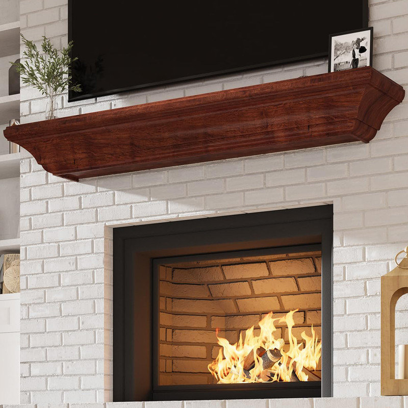 Red Barrel Studio® 60 Inch Floating Shelf - Handcrafted Wood Mantel for ...