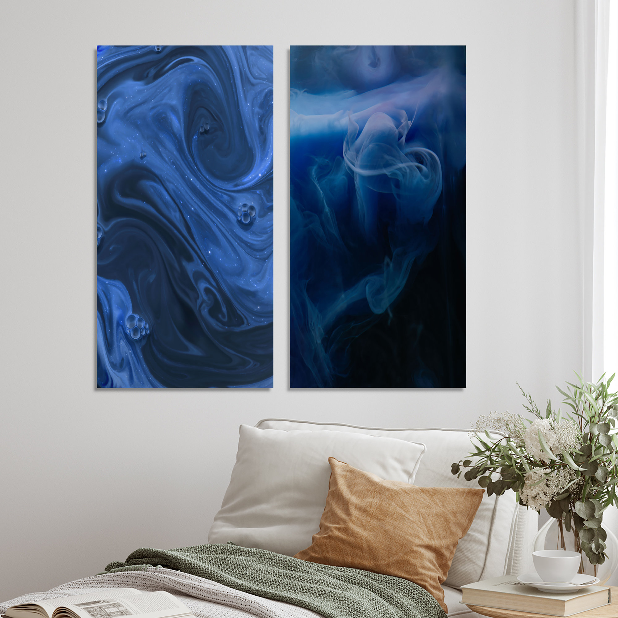 Ivy Bronx Abstract Dark Blue Marble Art 20147 - Wayfair Canada