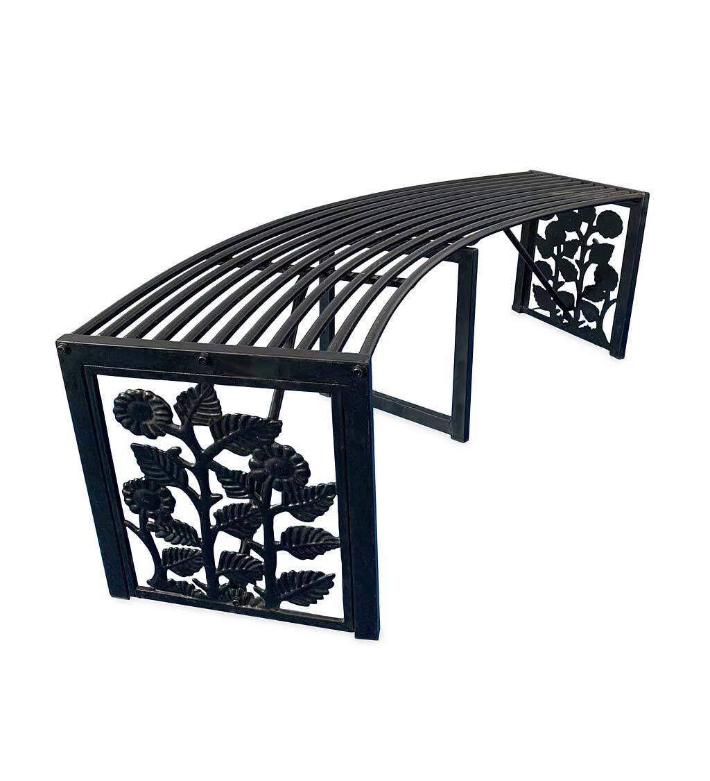 Plow & Hearth Sunflower Curved Stainless Steel Garden Bench - Wayfair ...