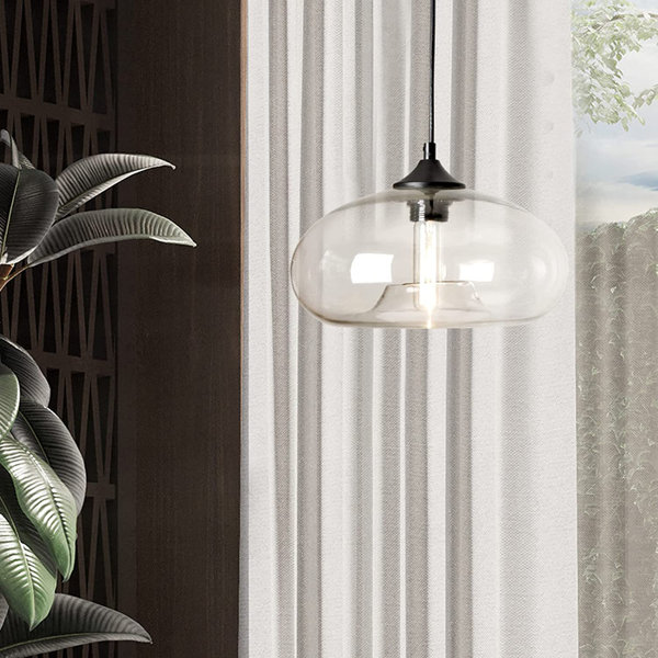 Breakwater Bay Rolette 1 - Light Single Glass Pendant Light Chandelier ...