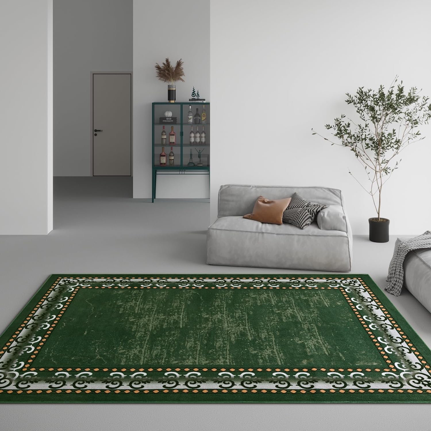 Winston Porter Rectangle Boyse Commercial Use Area Rug with Non-Slip ...