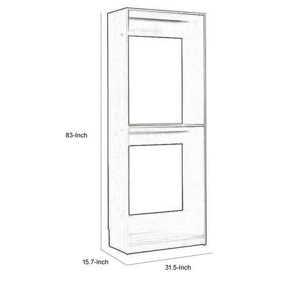 Benjara Dee Modular Closet System, 2 Compartments, 2 Hanging Rods | Wayfair