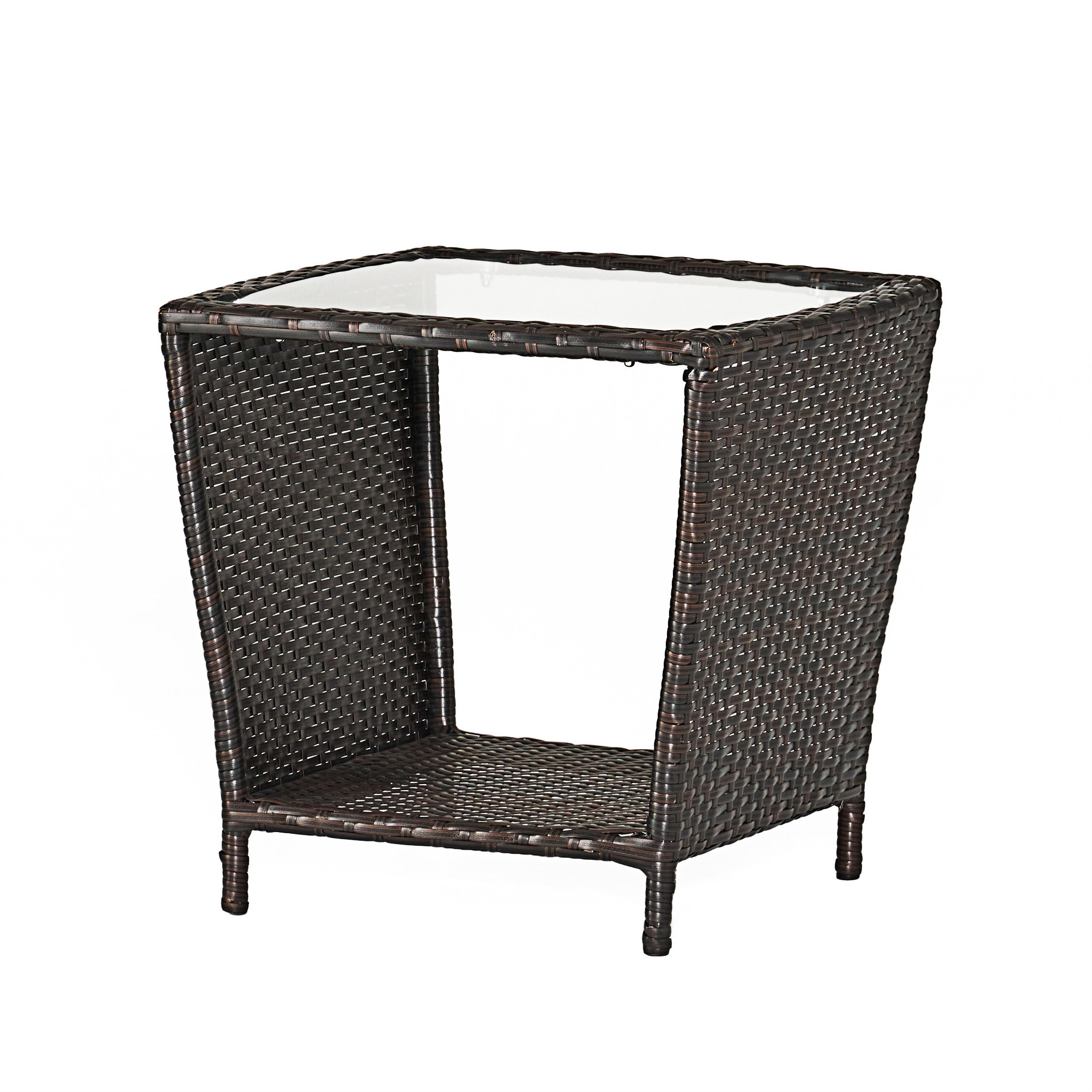 Highland Dunes TRENTON SIDE TABLE (AS ORIGINAL W/GLASS TOP | Wayfair