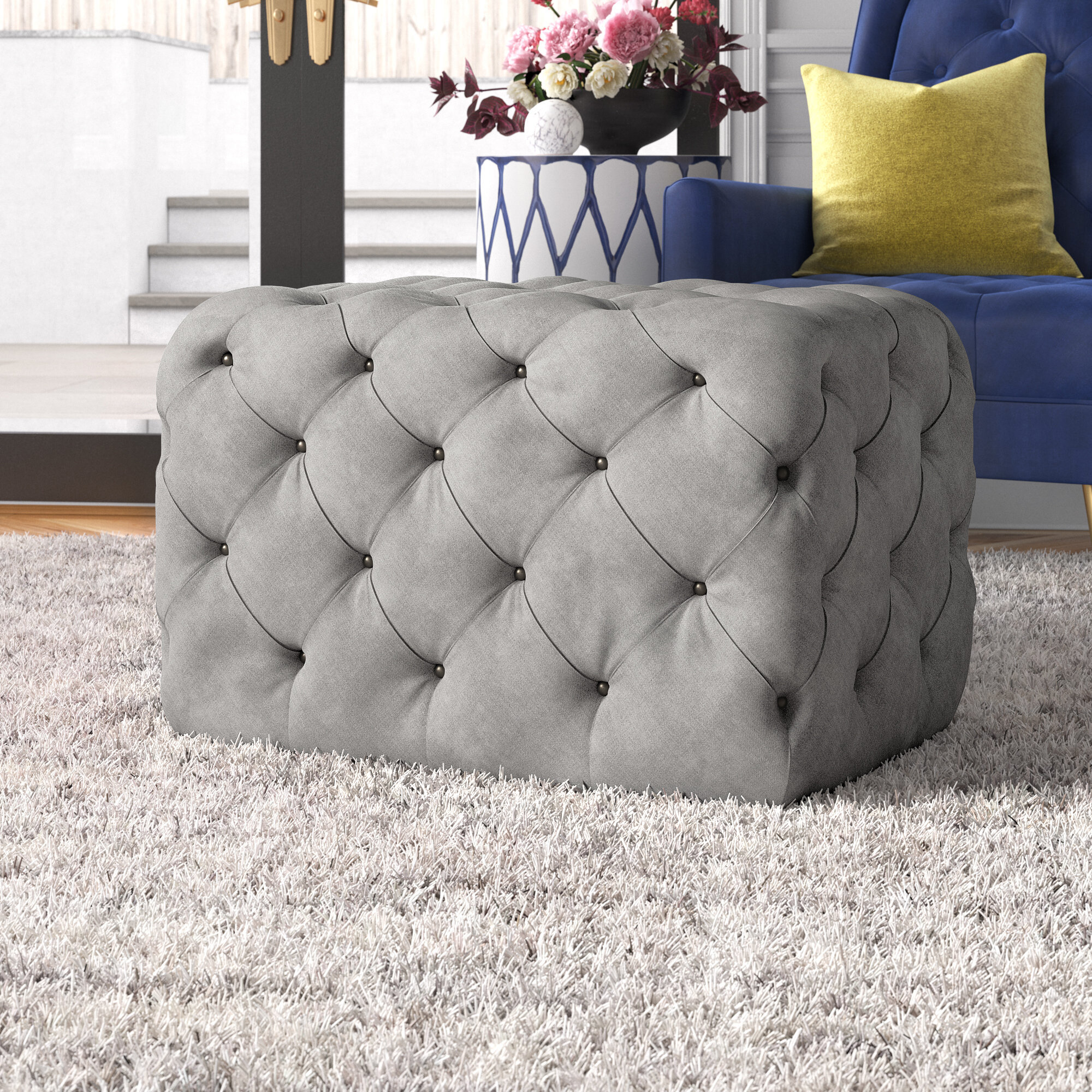 Red Barrel Studio® 28" Wide Tufted Rectangle Standard Ottoman & Reviews ...