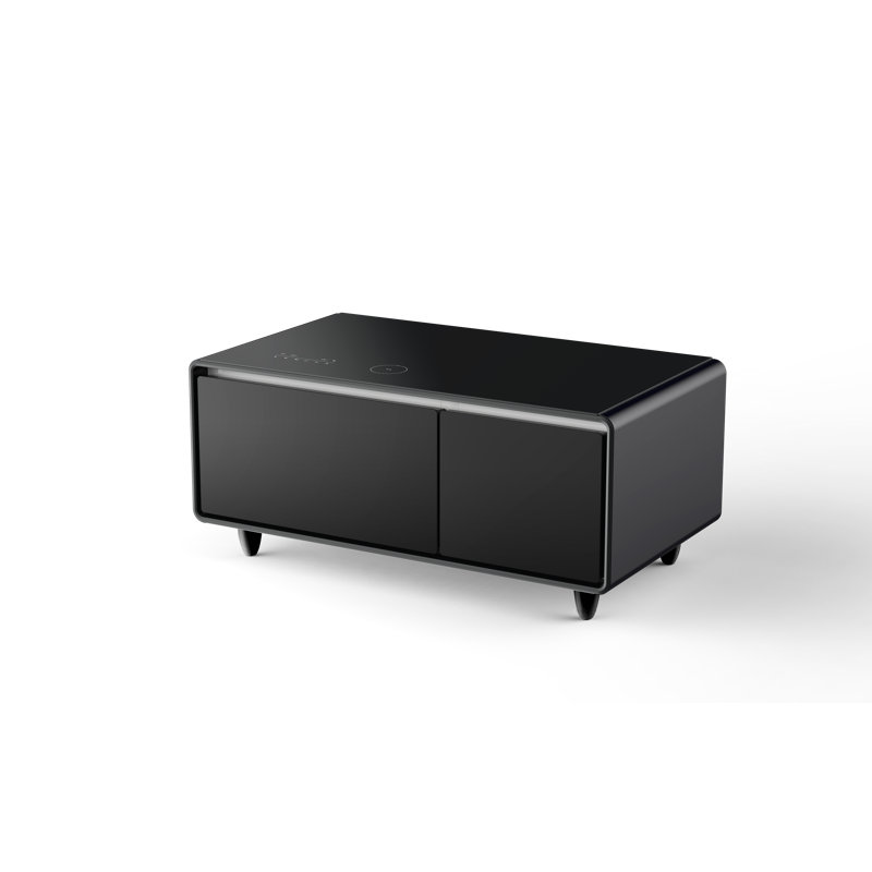 Wade Logan® Cherubino Coffee Table with Fridge Cabinet and Bluetooth ...