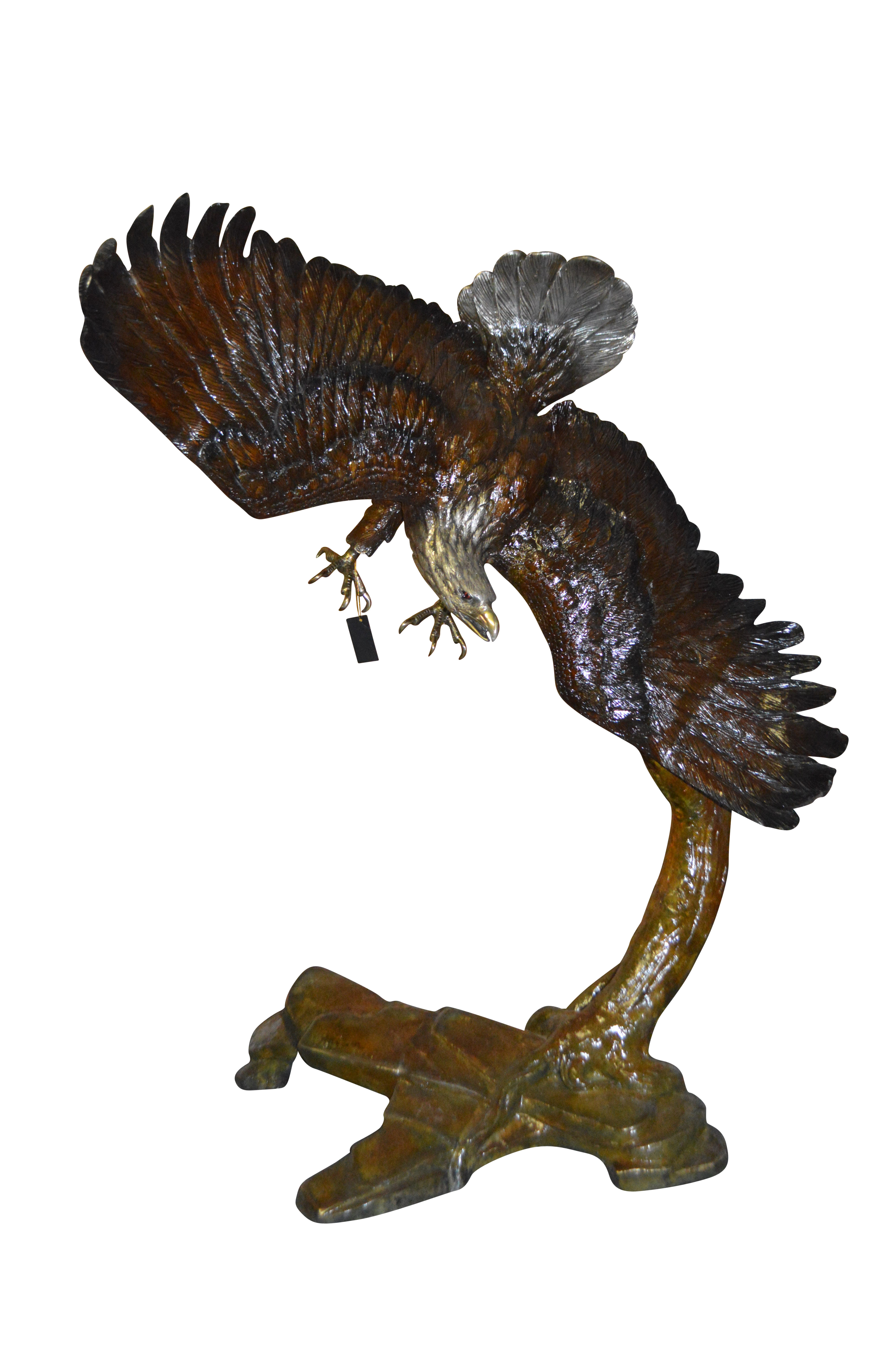 Nifao Statues Eagle Flying To The Right Bronze Statue - Size: 22"L x 63 ...