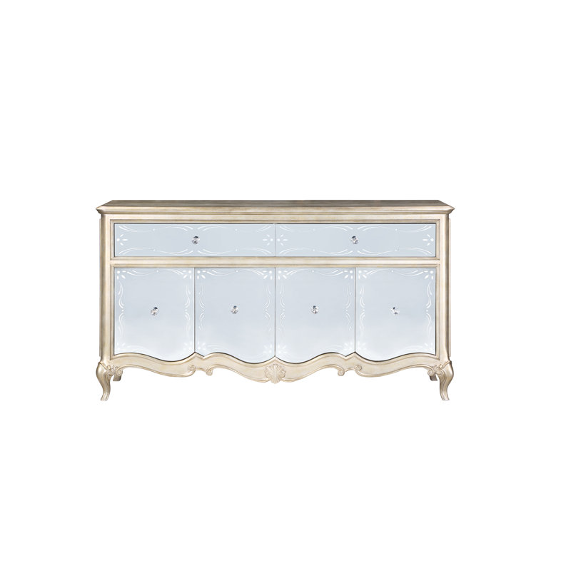 Rosdorf Park Scriber 68"L 2-Drawer Server in Mirrored and Antique ...