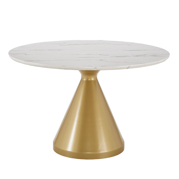 Kingstown Home Roman Round Marble Dining Table & Reviews | Wayfair