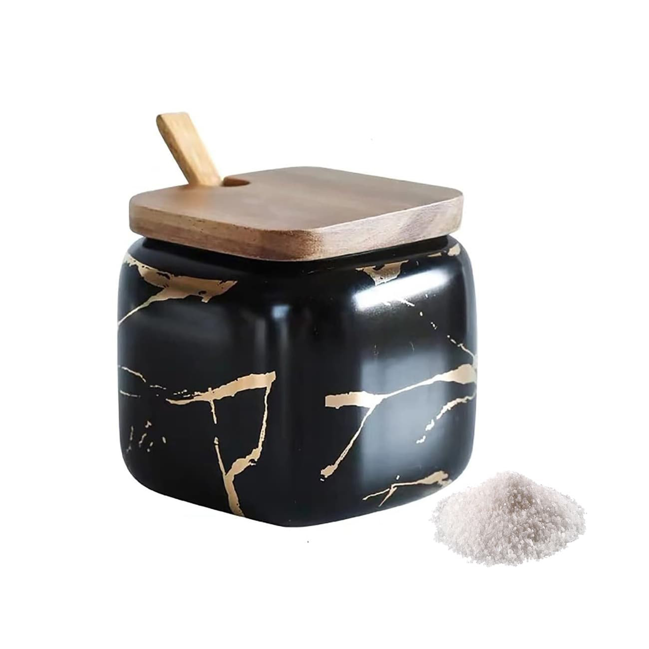Mercer41 Marble Ceramic Sugar Bowl, Ceramic Spice Jar, Ceramic ...