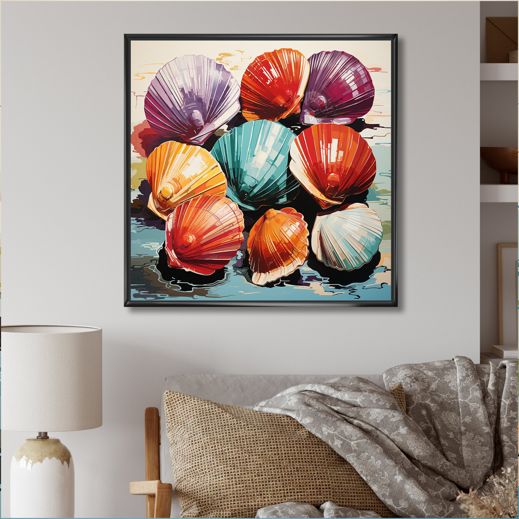 Rosecliff Heights Colourful Seashells Pop Art II - Animals Canvas Print ...