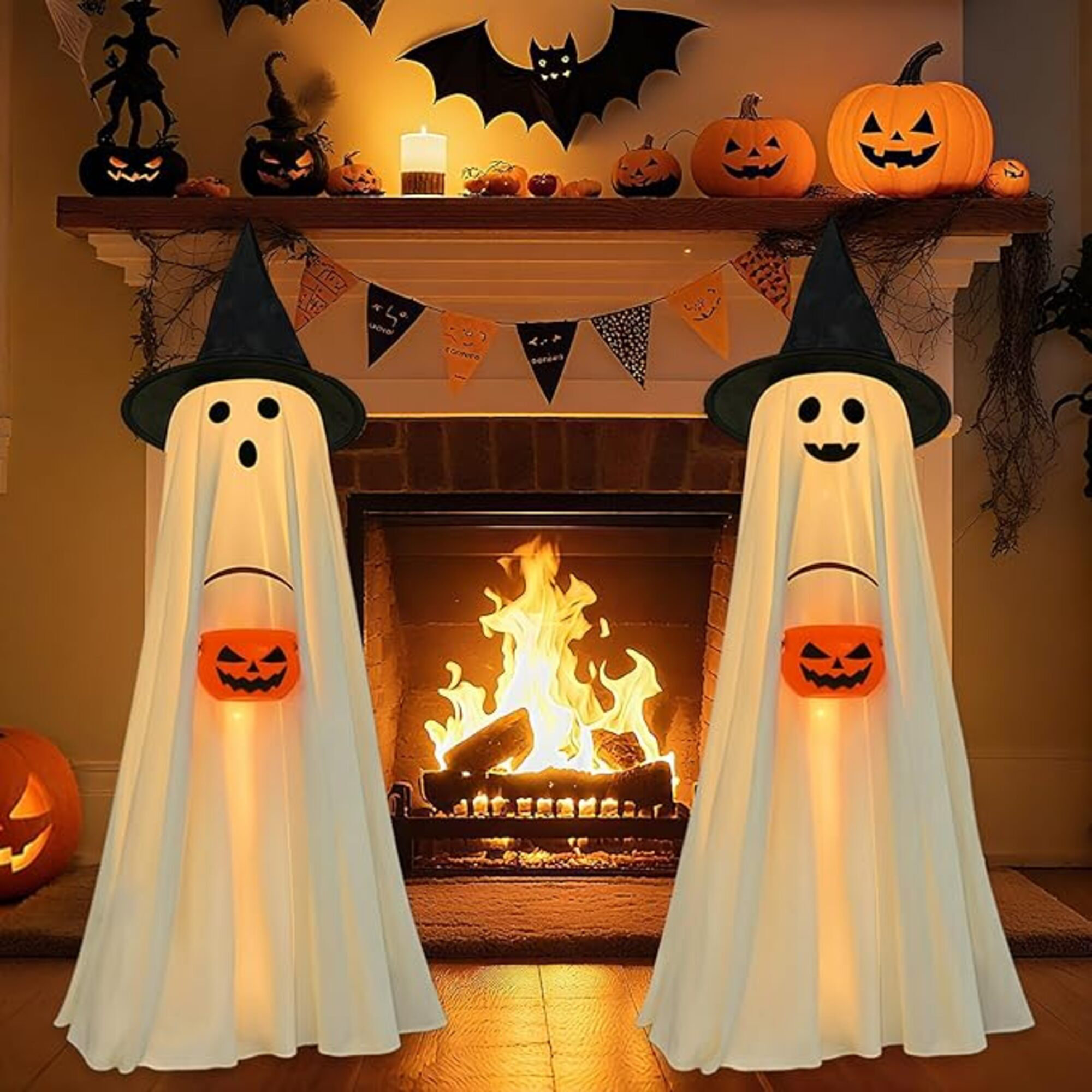 The Holiday Aisle® Halloween Decorations Indoor Outdoor, 2 Packs Light ...