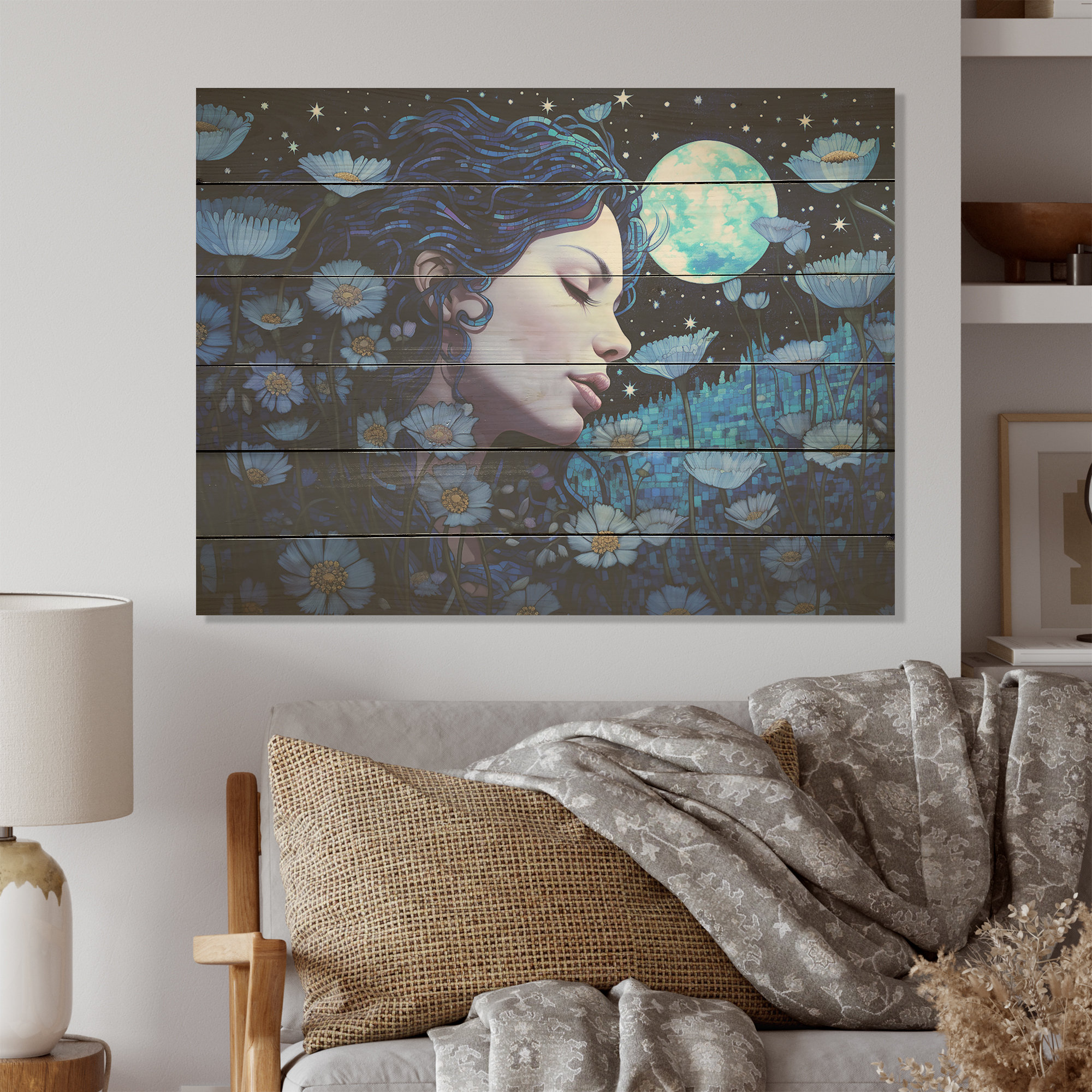 Lark Manor™ Moonlight Flower Garden Dreams Portrait - Wildflowers Wood ...