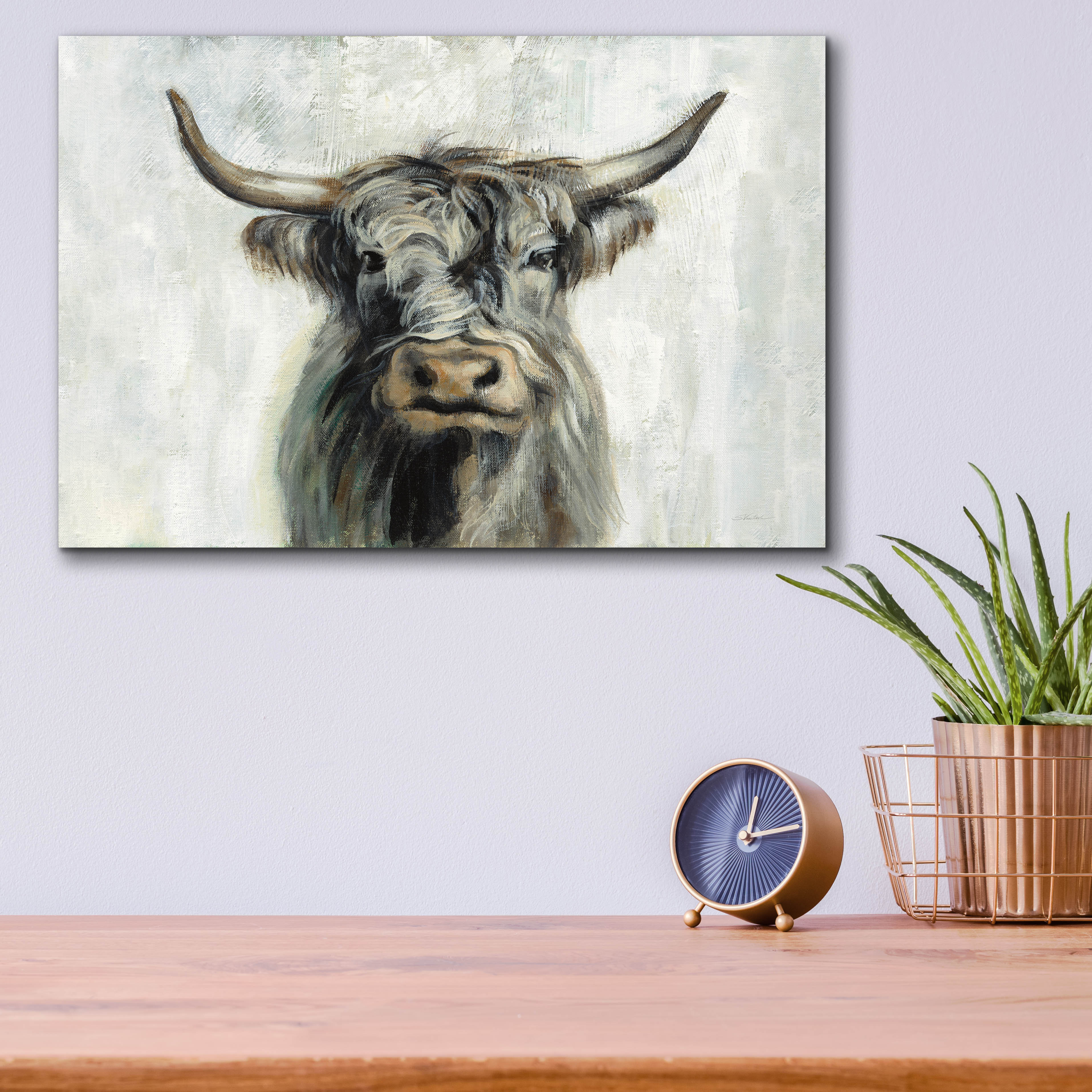 Union Rustic 'Highland Cow Horizontal' by Silvia Vassileva Acrylic ...