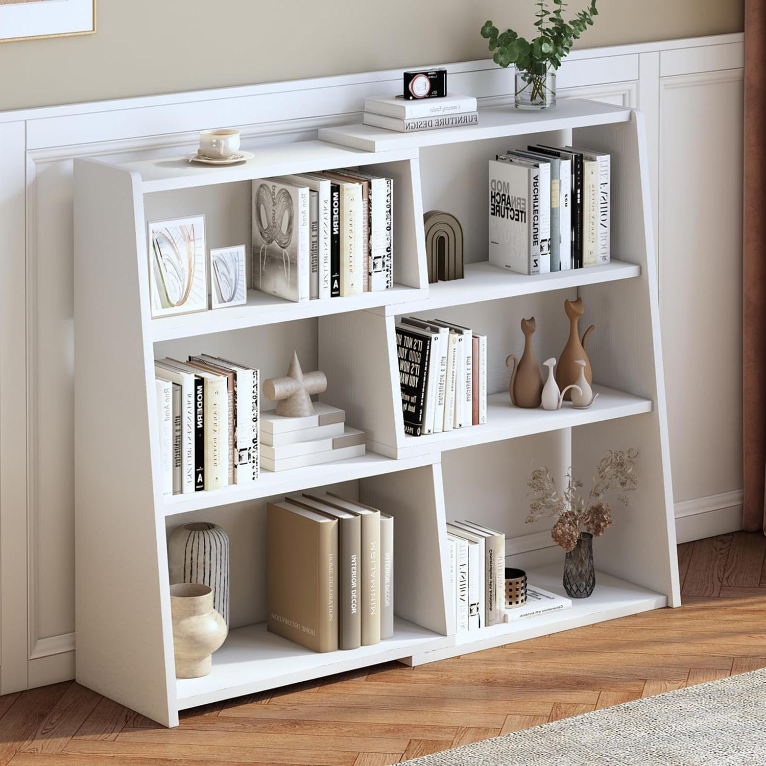 Latitude Run® Wooden 3-Tier Extendable Ladder Shelf Bookcase | Wayfair