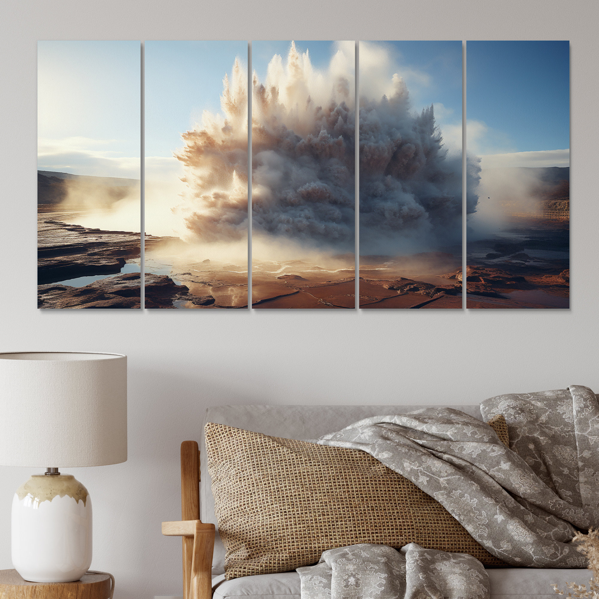 Latitude Run® White Geyser Burst - Landscapes Metal Wall Art Prints Set ...