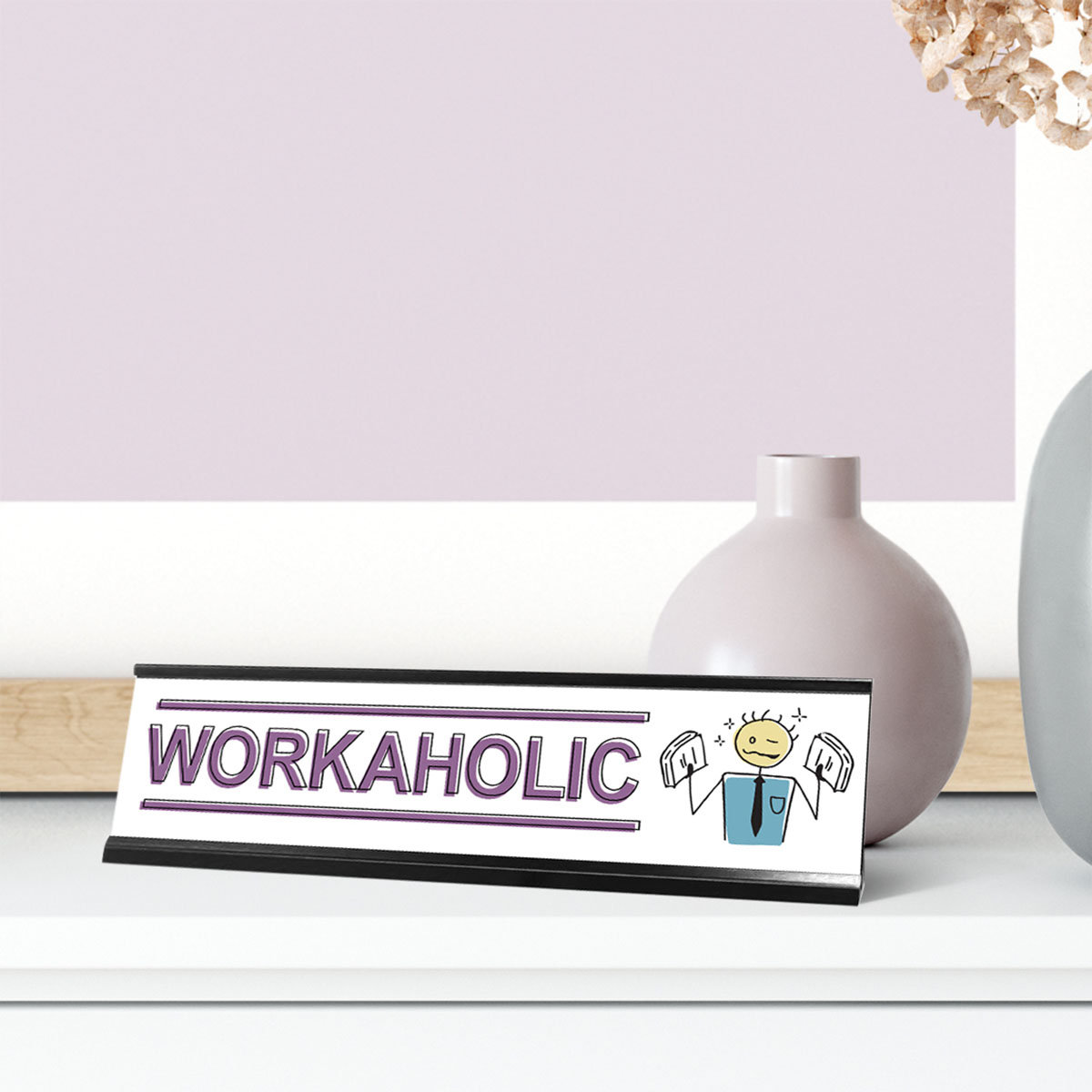 Designs ByLITA Workaholic Stick People Desk Sign, Novelty Nameplate (2 ...