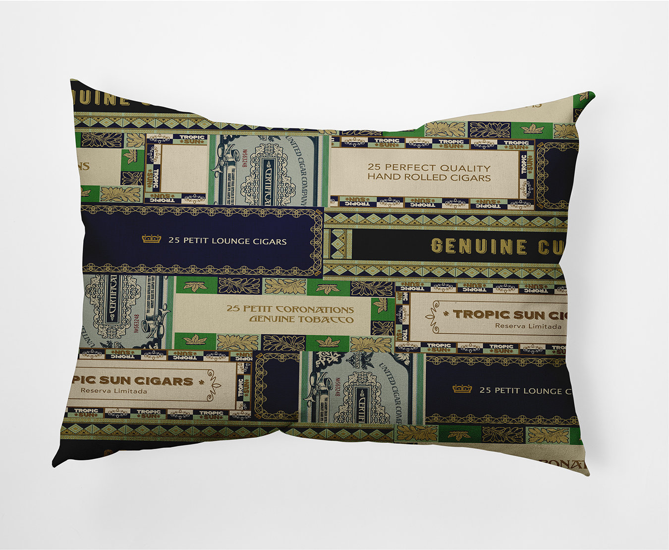 e by design Cigar Cigar Box Collage Rectangular Pillow Cover & Insert ...