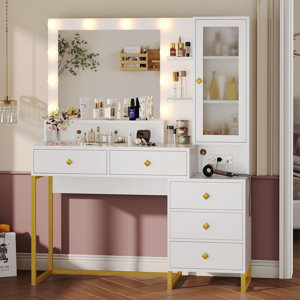 Willa Arlo™ Interiors Dufault Vanity with Mirror & Reviews | Wayfair