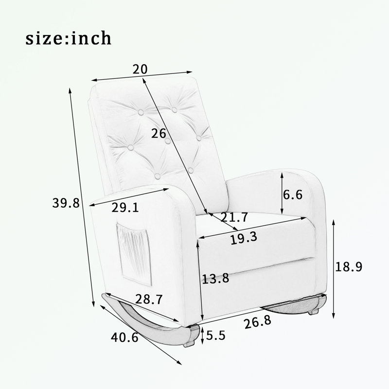 Latitude Run® Faymon Tufted Upholstered Rocking Chair & Reviews | Wayfair